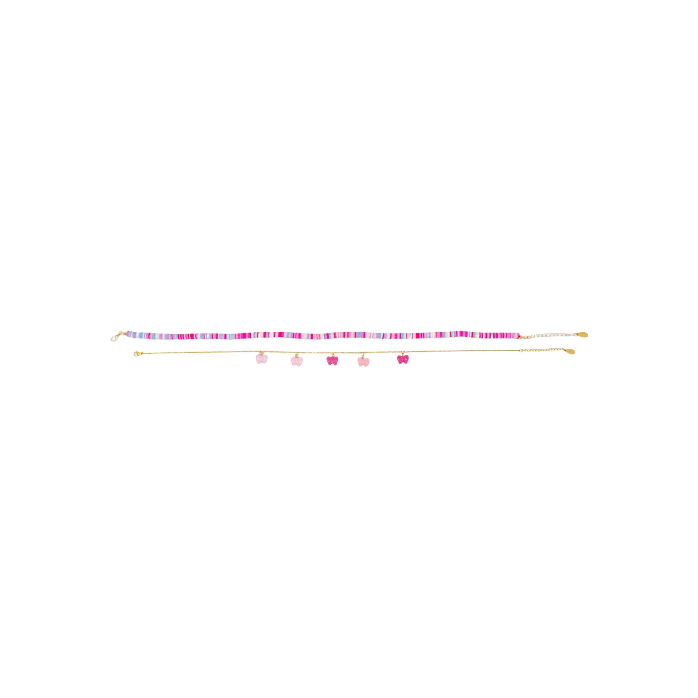 Colorful Disk Necklace & Charm Duo - Tadpoles and Tiddlers